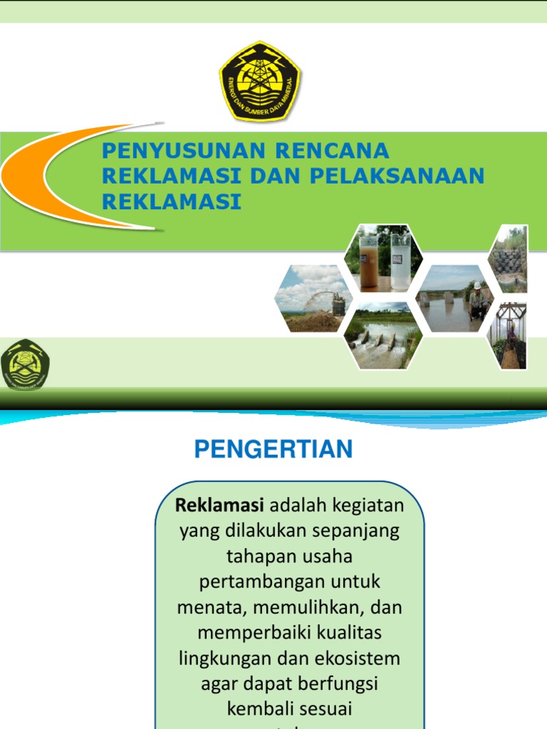 Penyusunan Rencana Reklamasi Dan Pelaksanaan Reklamasi | PDF