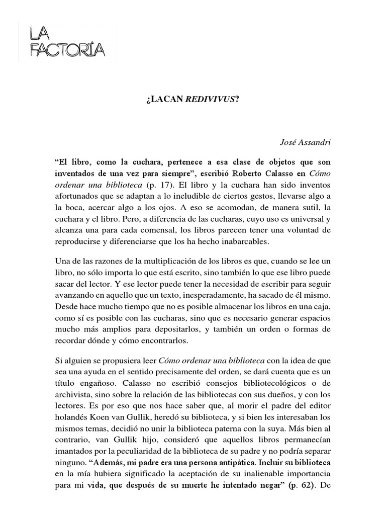 Lacan Redivivus | PDF | Jacques Lacan | Libros