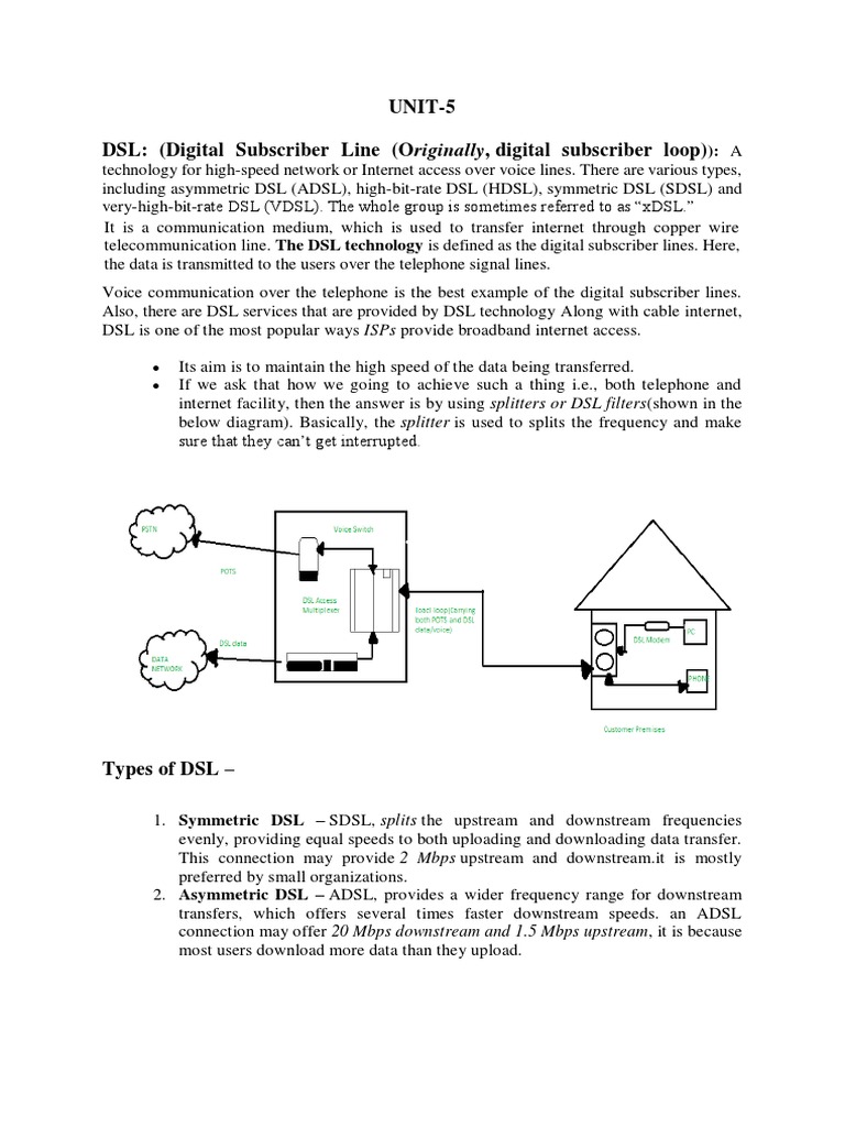 Unit-5 ComptNet | PDF | Digital Subscriber Line | Computer Network