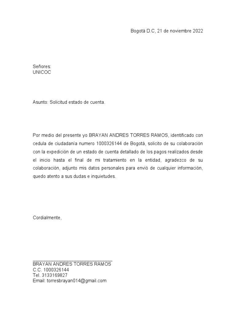 Carta Brayan | PDF