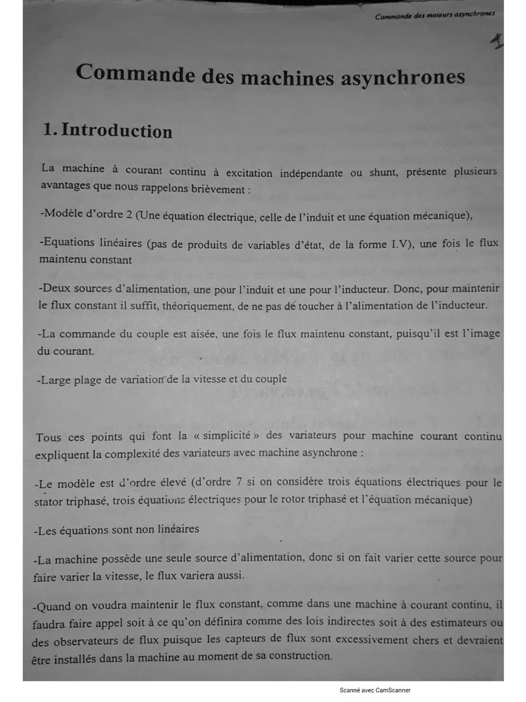Cours Commande de Machines-Leea3-Moteur Asynchrone | PDF