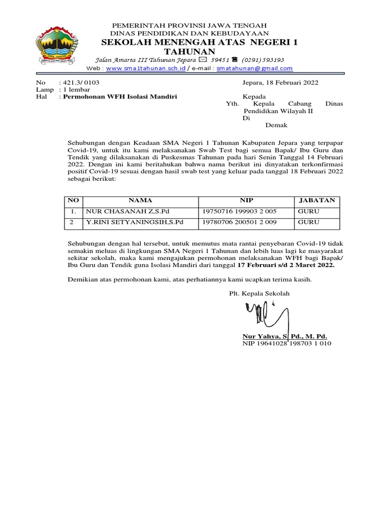 Surat Permohonan Isman | PDF