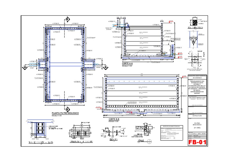 PTAR - Filtro Biologico ESTRUC - A1 | PDF | edificio | Sector secundario de la economía