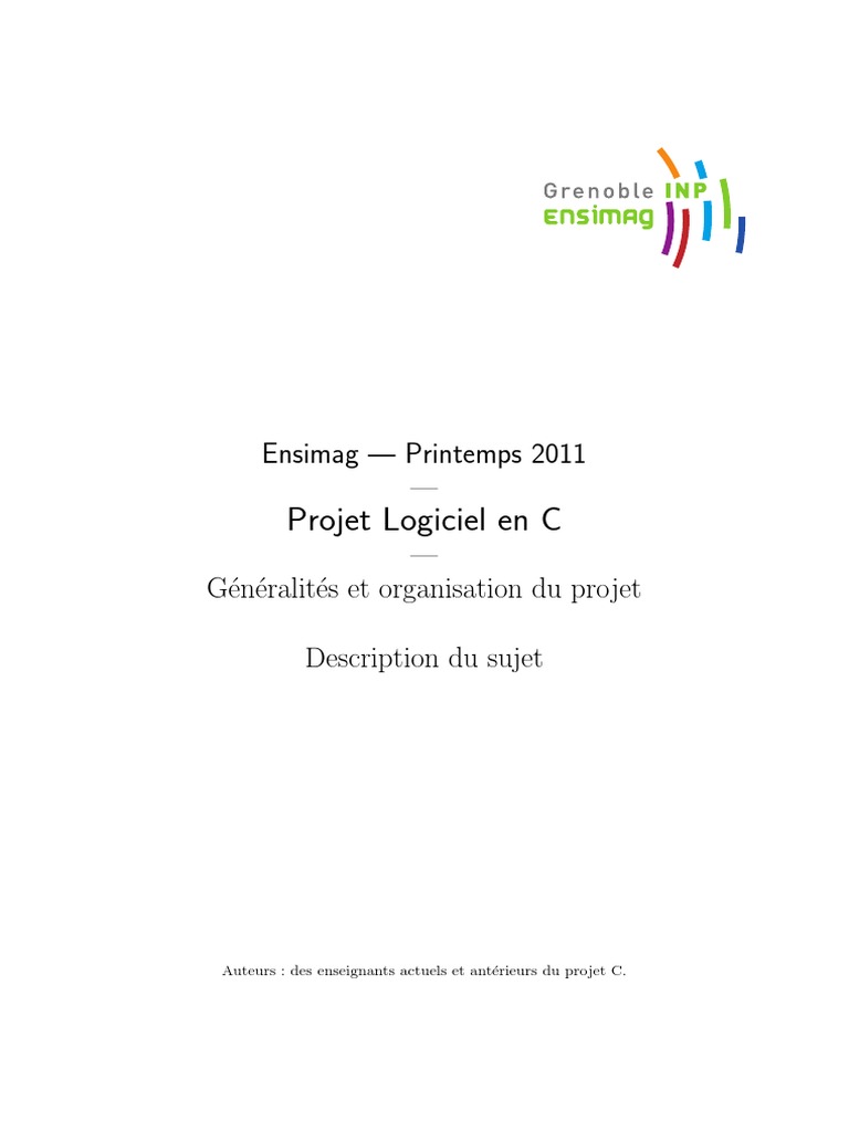 Projet C : Guide et Organisation 2011 | PDF | Compression de données ...