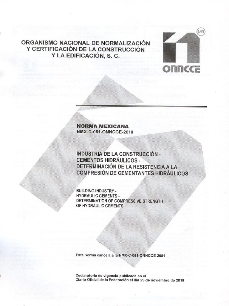 NMX C 061 Onncce 2010 | PDF