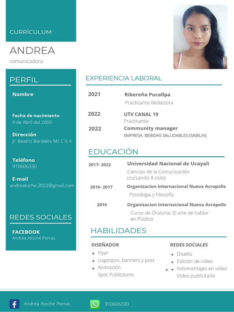Currículum de Andrea Atoche | PDF