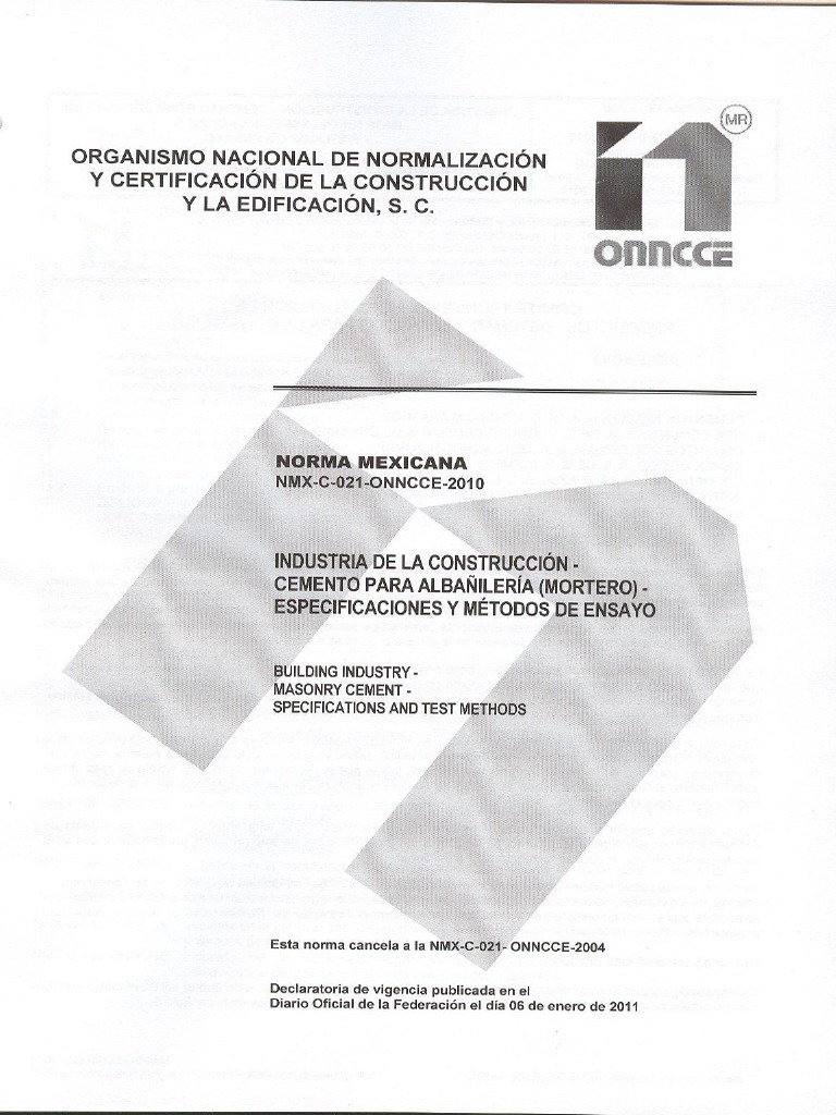 NMX C 021 Onncce 2010 | PDF