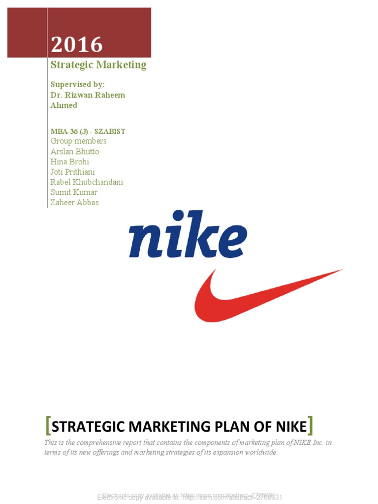 Marketing Strategy of Nike | PDF | Nike | Brand