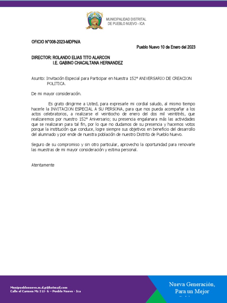 Oficio Colegio | PDF