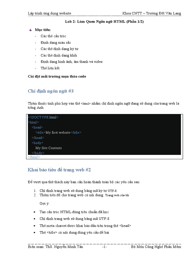 LAB 2 - HTML - Phan - 1 | PDF