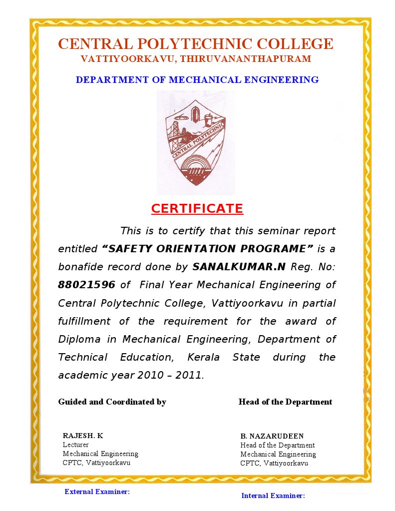 Diploma Certificate for Mechanical Engineering | PDF