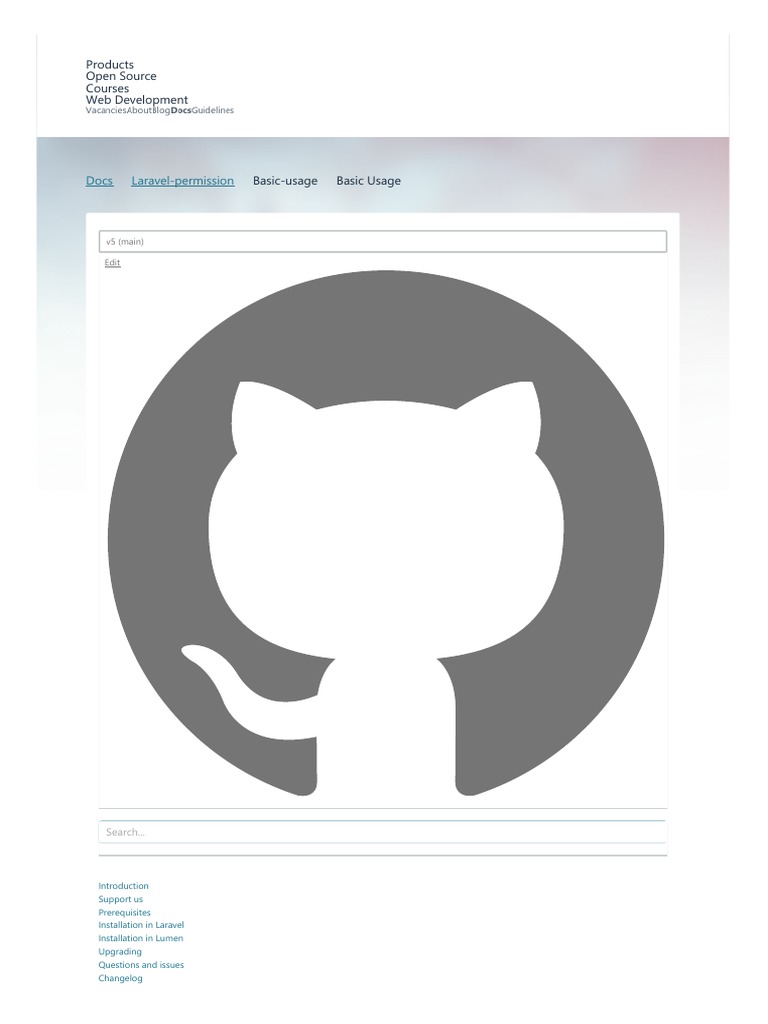 Documentation for the Laravel Permission Package: Overview of Basic ... Documentation for the Laravel Permission Package: Overview of Basic ...