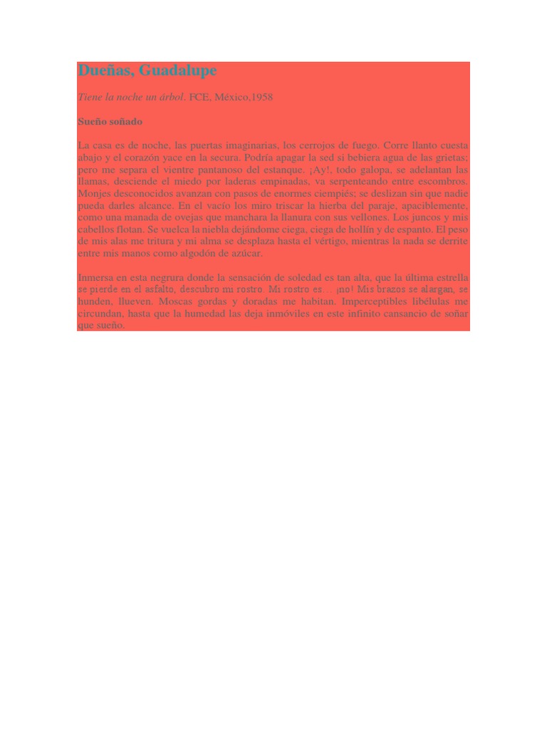 Sueño soñado de una noche sin fin | PDF