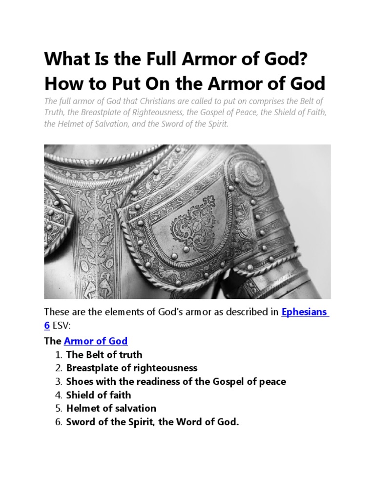 What Is Full Armor of God | PDF | Armor Of God | Salvation