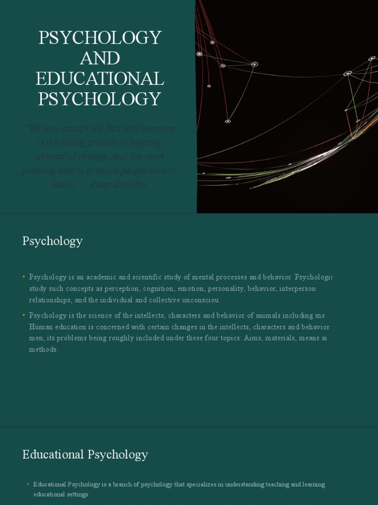Psychology vs. Educational Psychology | PDF | Educational Psychology ...