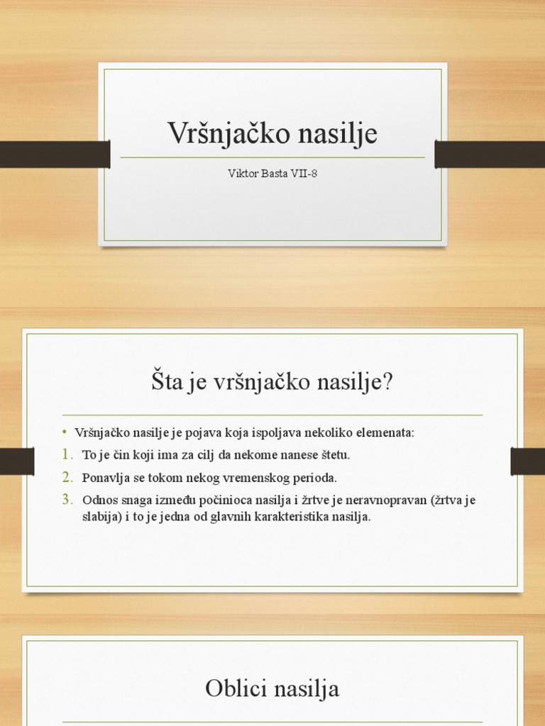 Vršnjačko Nasilje | PDF