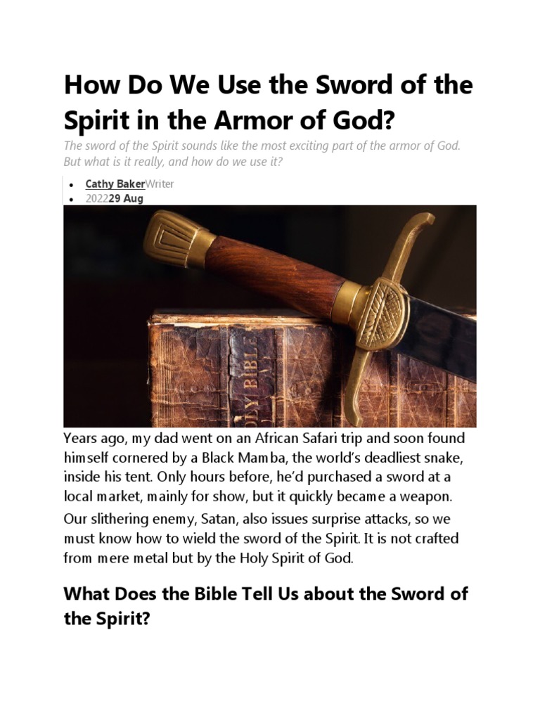 Mastering the Sword of the Spirit | PDF | Armor Of God | Jesus
