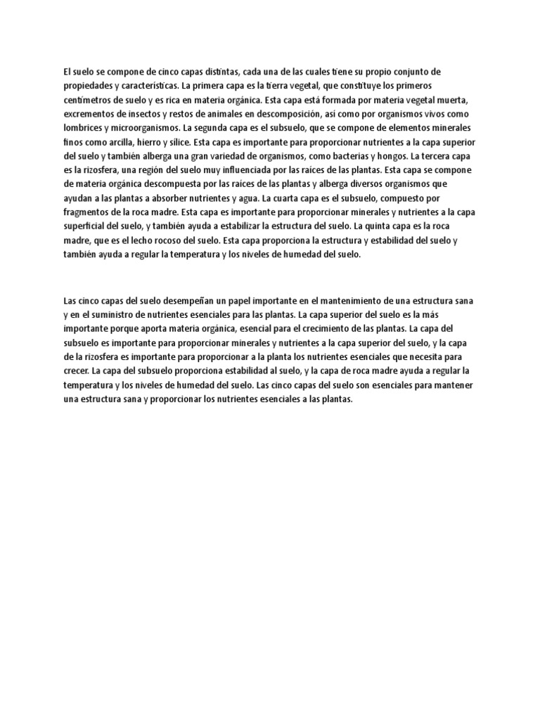 Las cinco capas del suelo y sus funciones | PDF