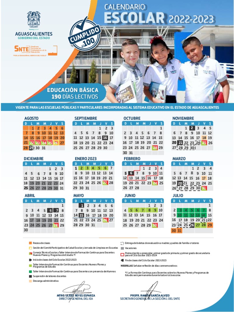 Calendario Escolar 2022-2023 Aguascientes | PDF