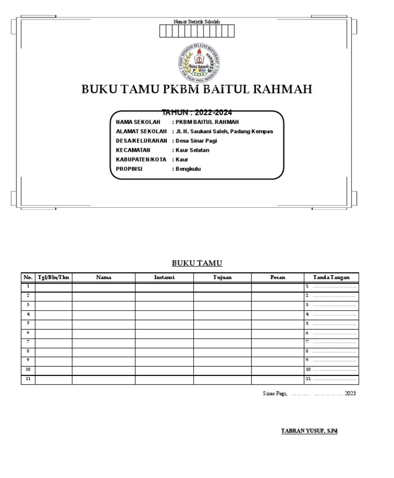 Buku Tamu PKBM BR | PDF