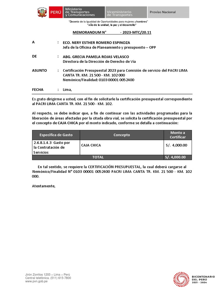 Proyecto de Memo | PDF