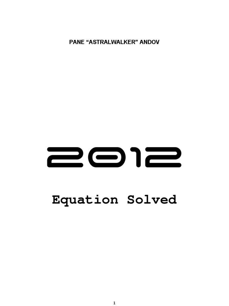 2012 Equation Solved - Pane Astral Walker Andov | PDF | Plane ...
