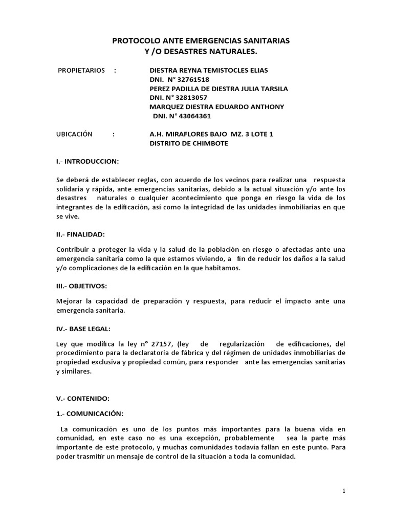 Protocolo Ley 31264 - Diestra | PDF | Incendios | Lavado de manos