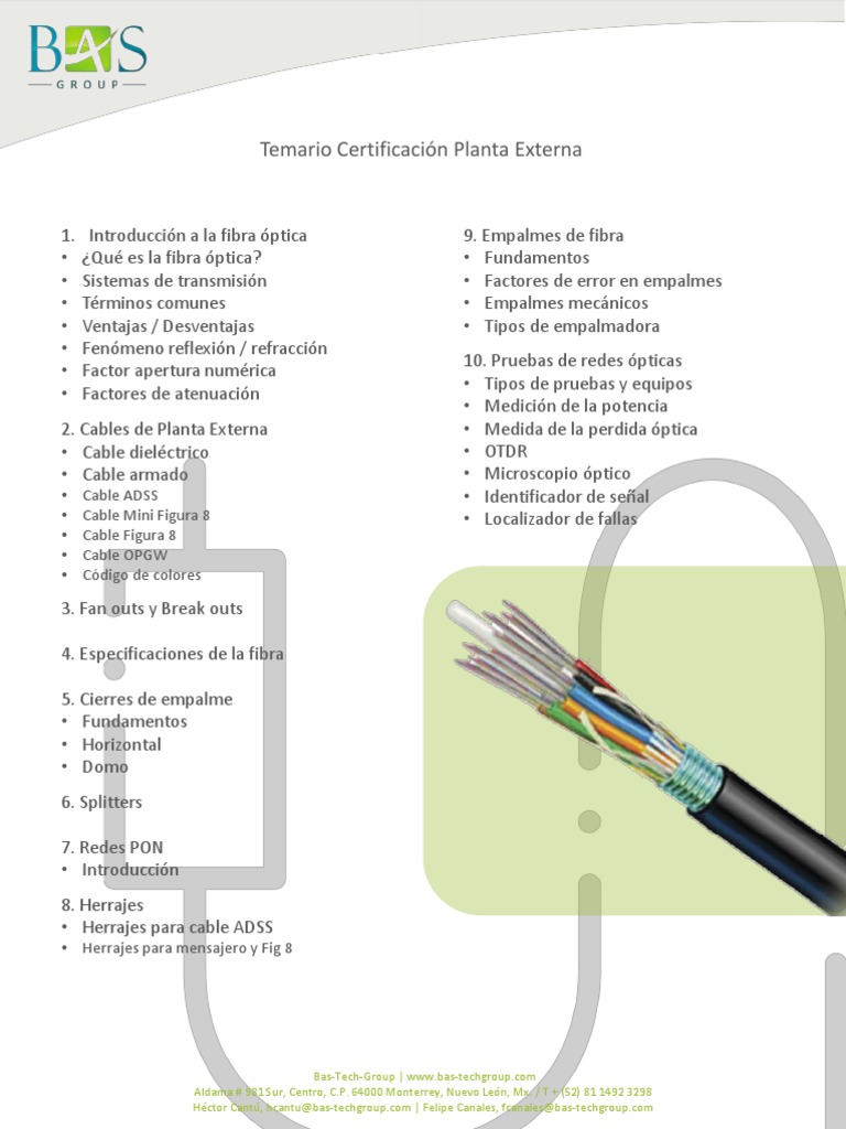 Temario Certificación Planta Externa | PDF | Tecnología e ingeniería