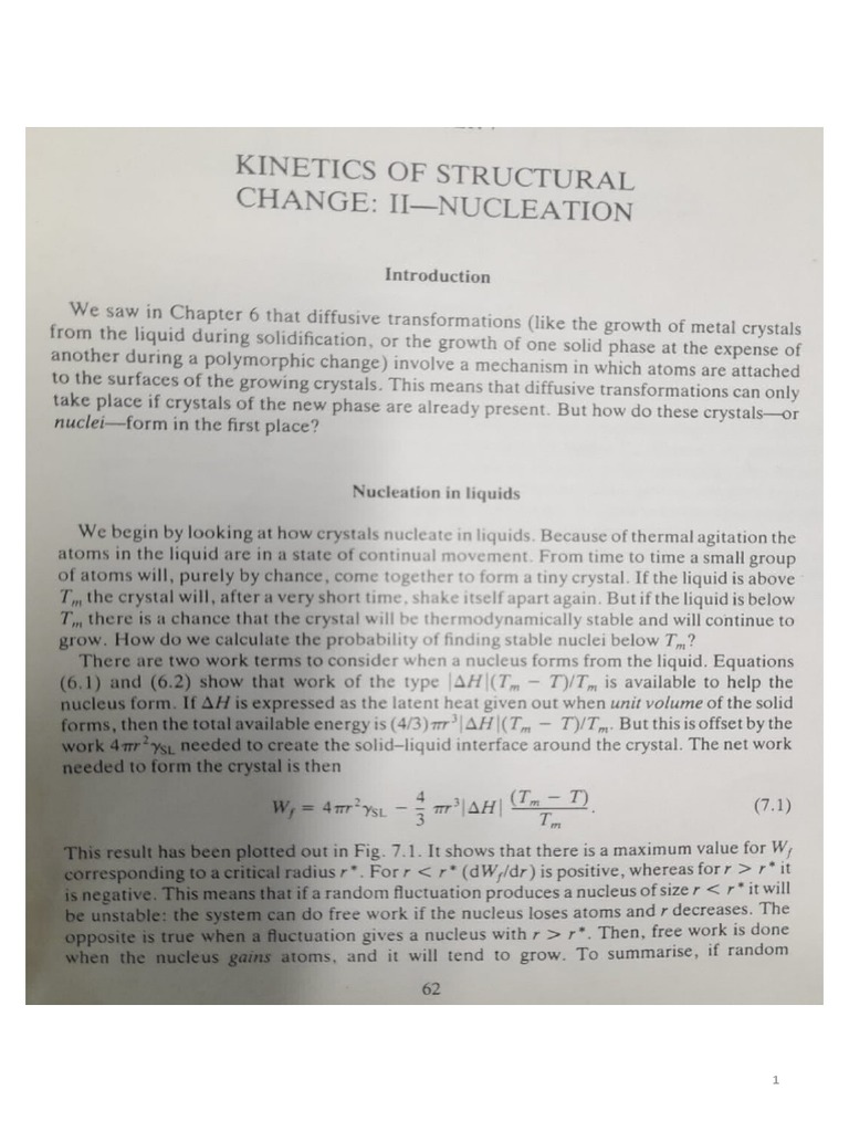 Handout 13 (14 Oct 2022) Homogeneous and Heterogeneous Nucleation | PDF Handout 13 (14 Oct 2022) Homogeneous and Heterogeneous Nucleation | PDF