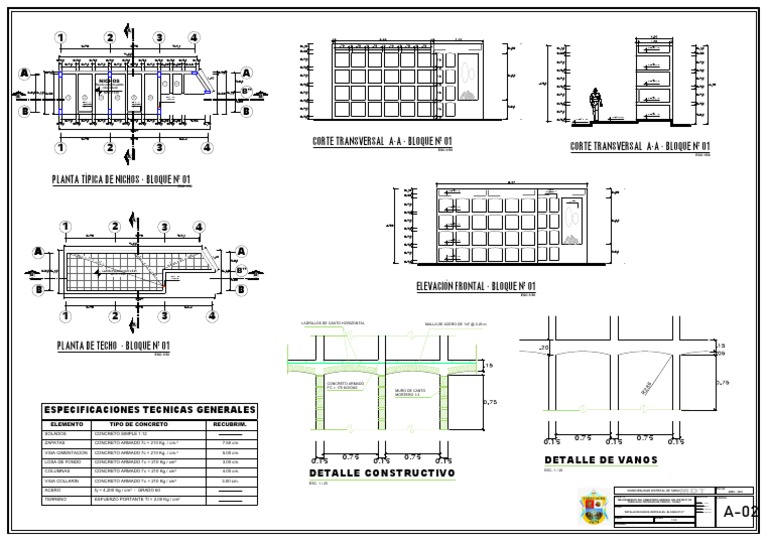 Dimensiones y Planos de Nichos Cementerio | PDF | Material compuesto ...