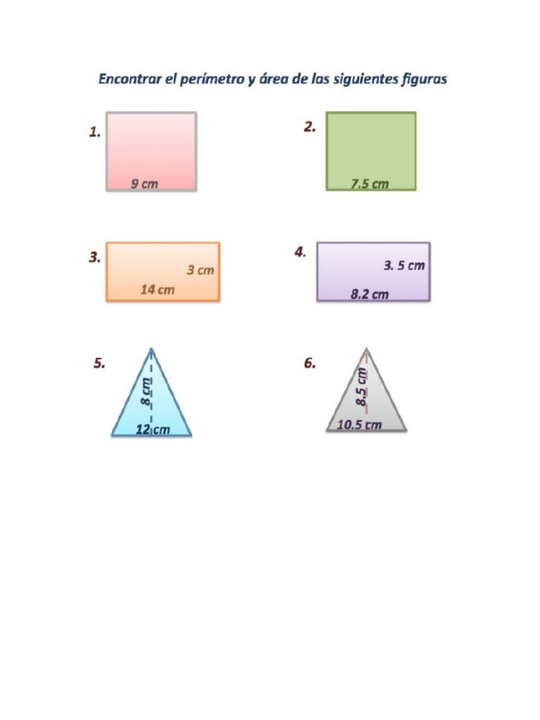 Ejercicios Areas y Perimetros | PDF