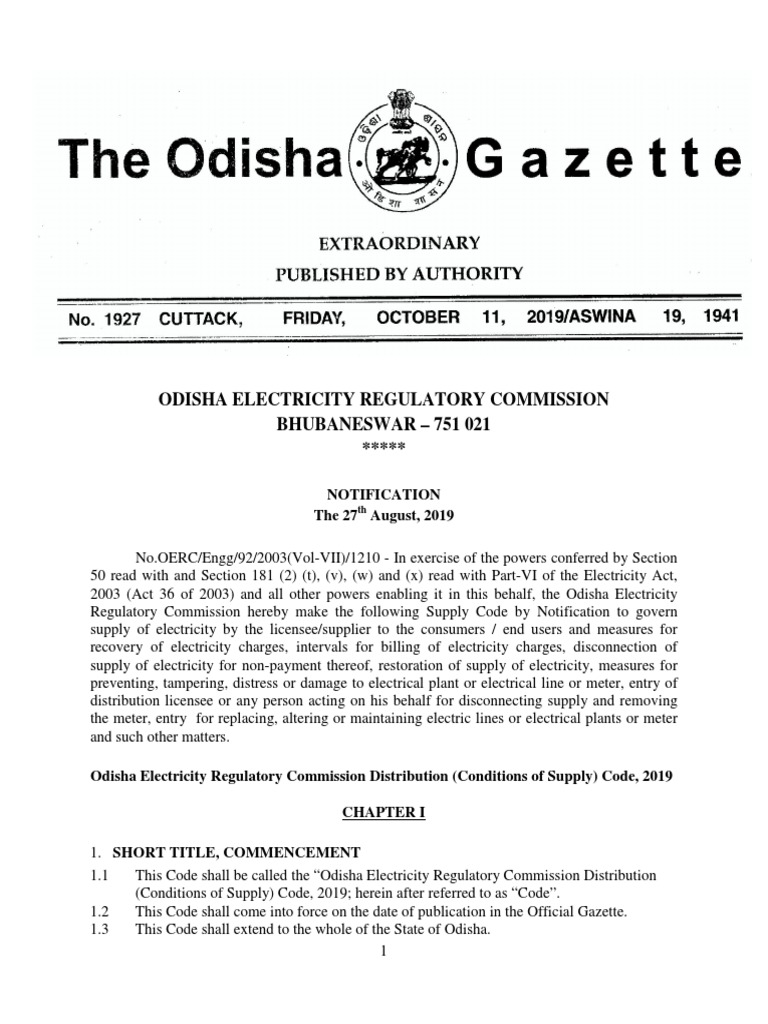 Supply Code 2019 With Gazette | PDF | Voltage | Volt