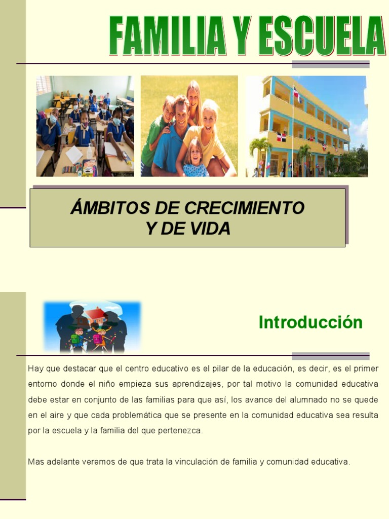 Diapositiva de Familia y Escuela | PDF | Familia | Enseñando