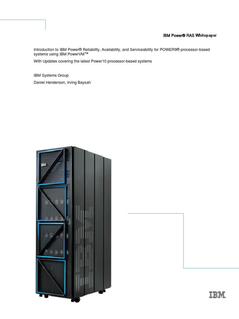Introduction To IBM® Power® Reliability, Availability, and ...