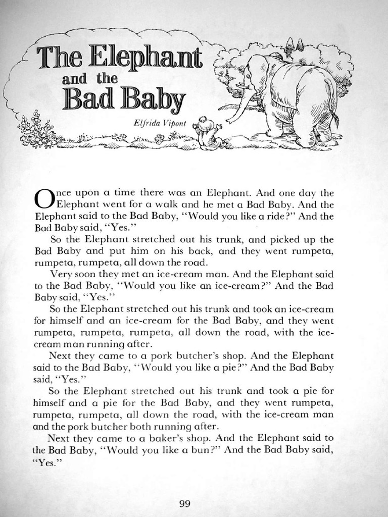 The Elephant and The Bad Baby | PDF