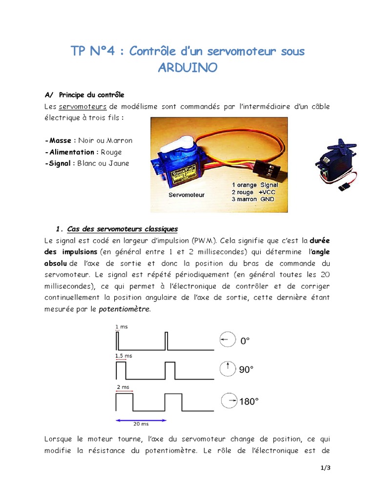 Contrôle de servomoteurs avec Arduino | PDF | Électricité | Ingénierie ...