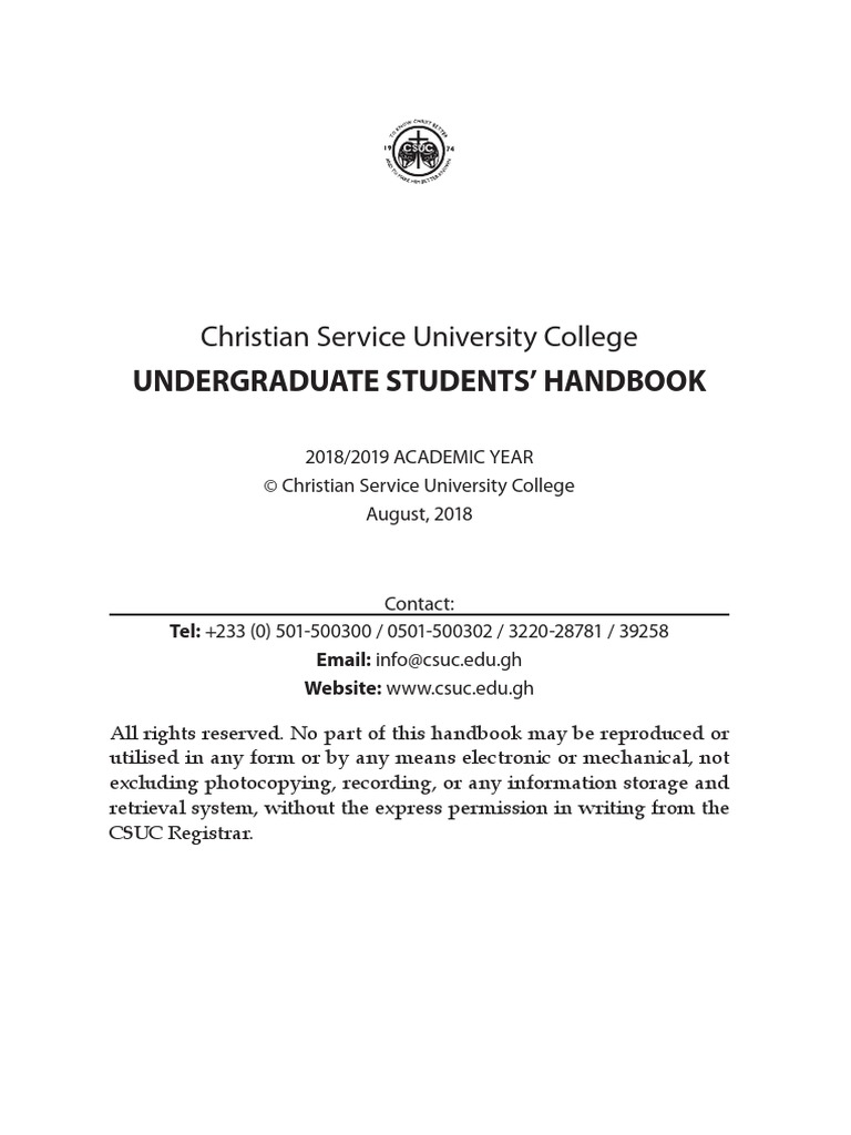 Undergraduate Student Handbook Revised Final 2018 2019 - 2 | Download Free PDF | Bachelor's ...