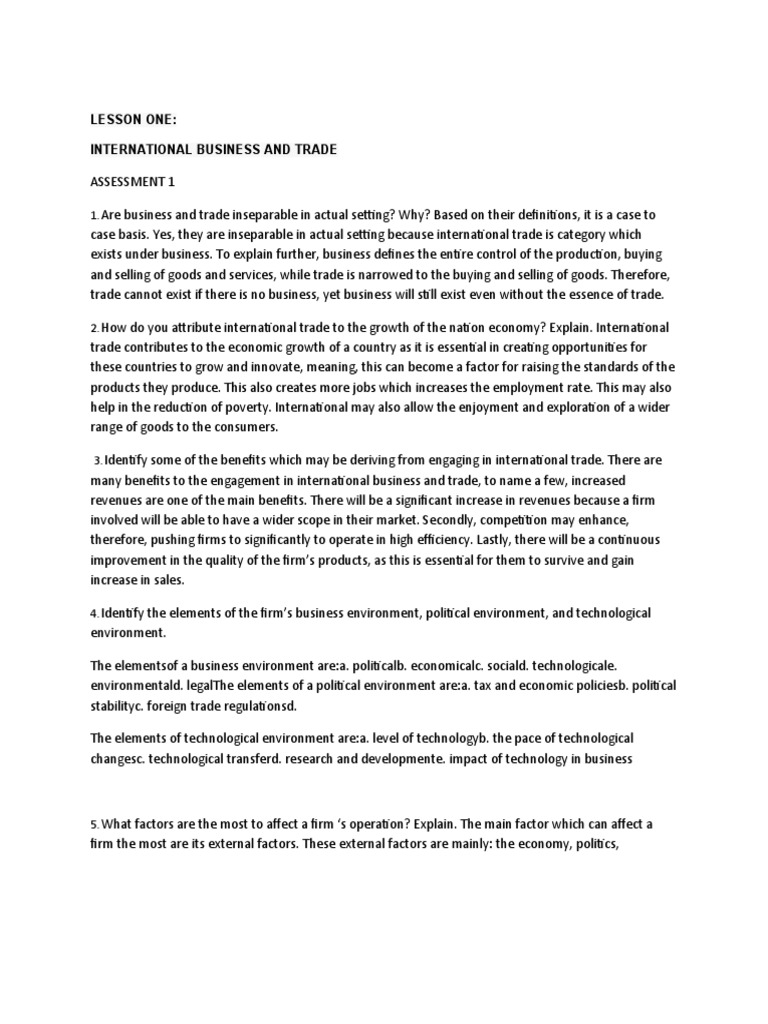 Lesson 1 - IBT | PDF | Economic Growth | Economics