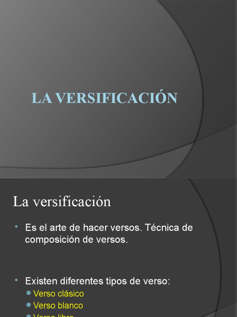 La Versificación | PDF | Metro (poesía) | Rima