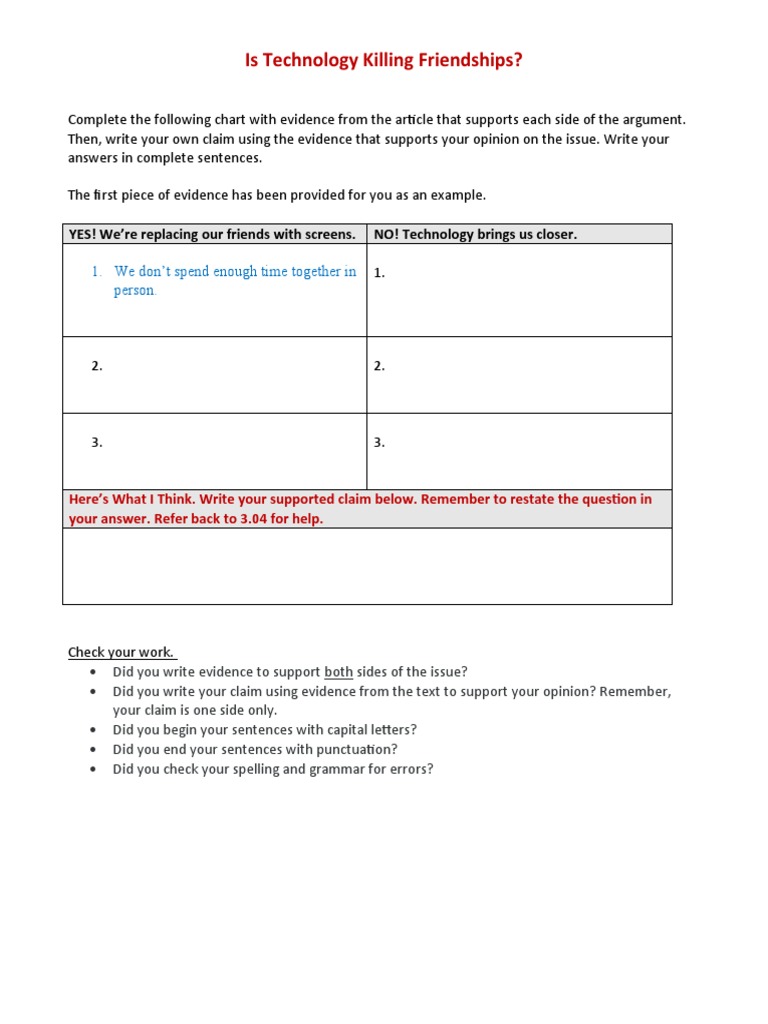 Technology T-Chart | PDF