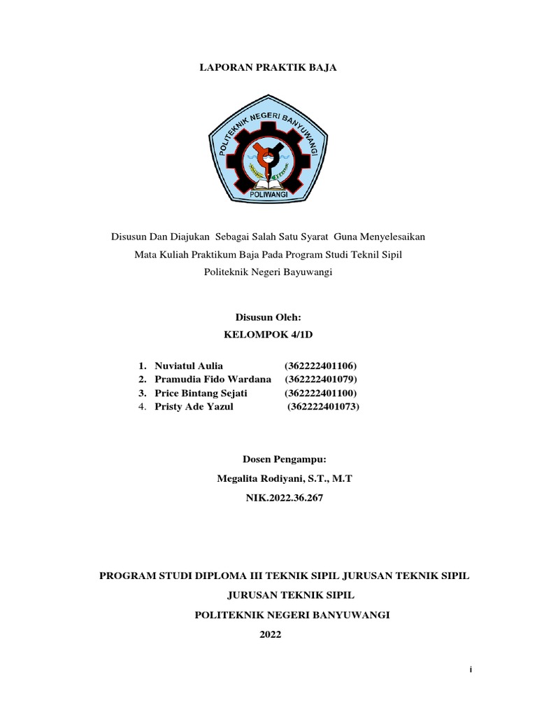 Tubes Laporan Baja Kel.04 Fix | PDF