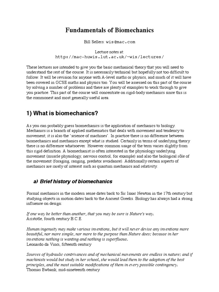 Fundamentals of Bio Mechanics | PDF | Teaching Methods & Materials ...