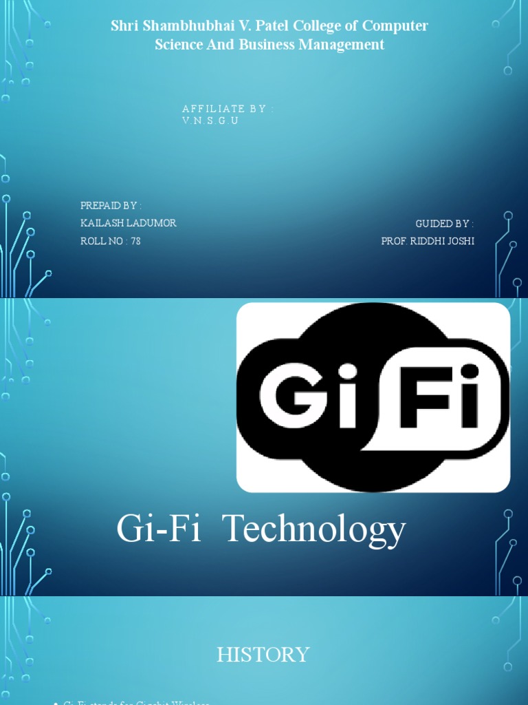 Shri Shambhubhai V. Patel College of Computer Science And Business Management Gi-Fi Technology ...