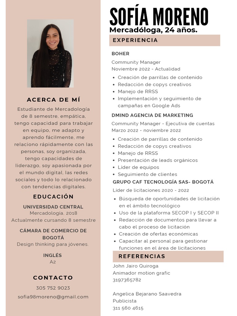 CV Sofia Moreno | PDF | Marketing | Business