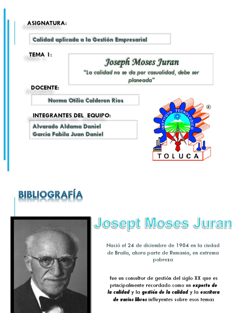 Joseph Juran Presentacion | PDF | Calidad (comercial)