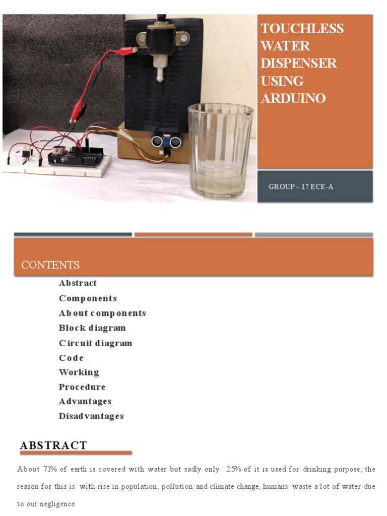 Touchless Water Dispenser Using Arduino | PDF | Diode | Amplifier