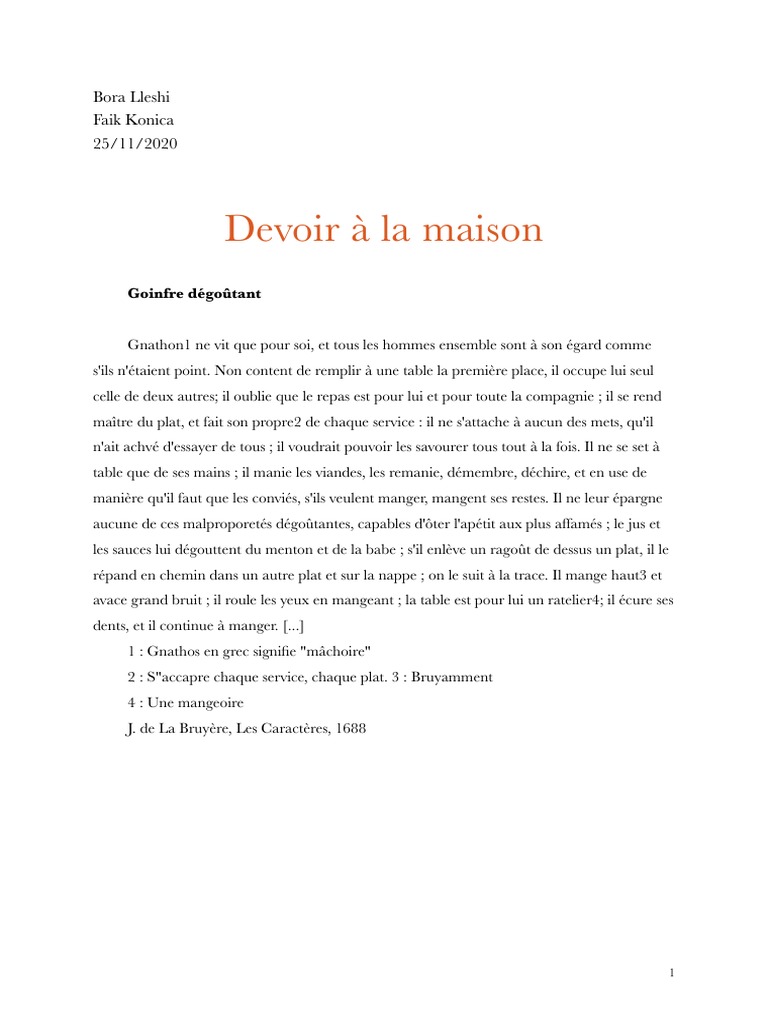Devoir A La Maison Pdf