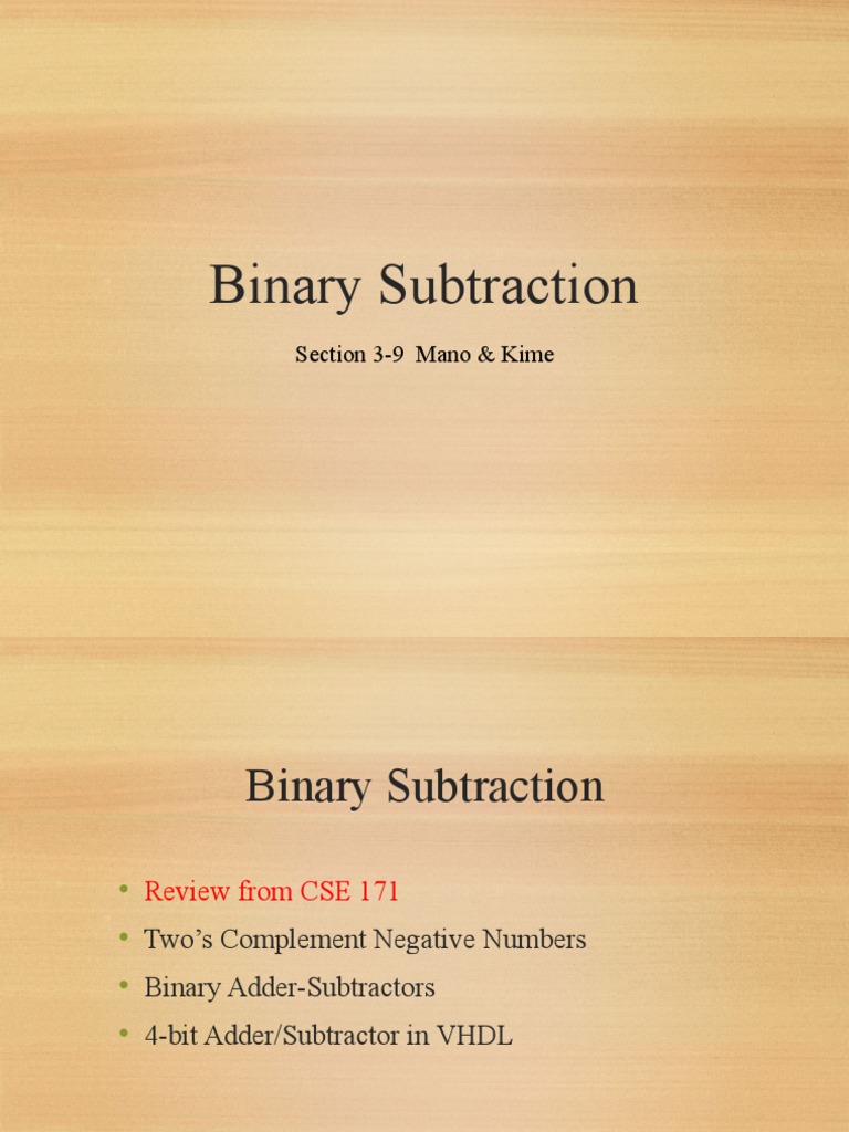 Binary Subtraction-Class | PDF | Subtraction | Multiplication
