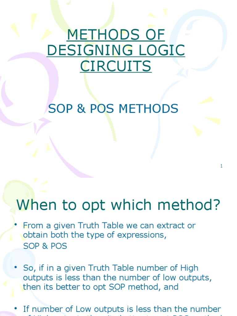 Sop & Pos Methods | PDF | Mathematical Logic | Applied Mathematics