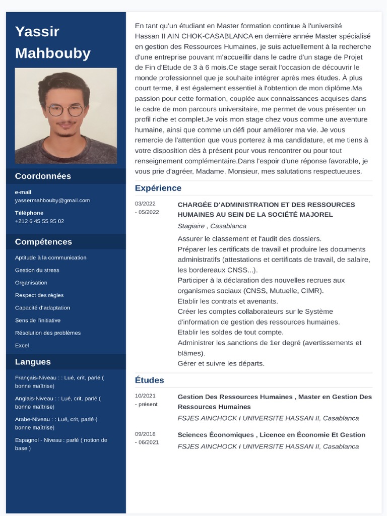 CV - Pfe Stage - FR | PDF